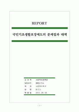 [복지정책론] 국민기초생활보장제도의 문제점과 개선방향-1페이지