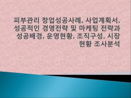 피부관리 창업성공사례, 사업계획서, 성공적인 경영전략 및 마케팅 전략과 성공배경, 운영현황, 조직구성, 시장현황 조사분석-1페이지