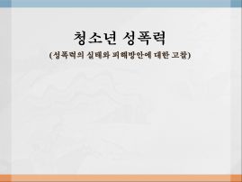 [사회과학] 청소년 성폭력 (성폭력의 실태와 피해방안에 대한 고찰)-1페이지