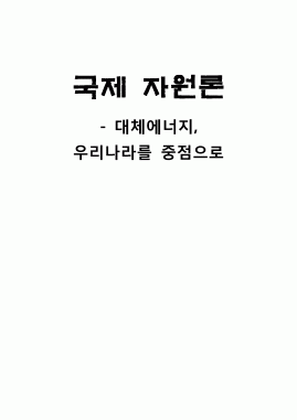 자원론 최종보고서-1페이지