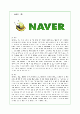 네이버(Naver)의 기업전략 분석과 향후 개선책-1페이지