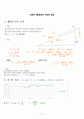 뉴톤의 제2법칙과 가속도 측정-1페이지