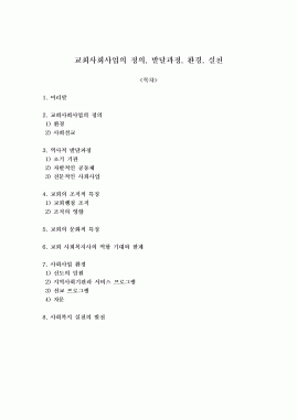 교회사회사업의 정의, 발달과정, 환경, 실천-1페이지