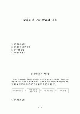 보육과정 구성 방법과 내용-1페이지