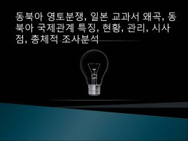 동북아 영토분쟁, 일본 교과서 왜곡, 동북아 국제관계 특징, 현황, 관리, 시사점, 총체적 조사분석-1페이지