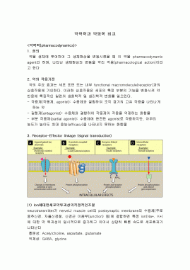 약력학과 약동학 비교-1페이지