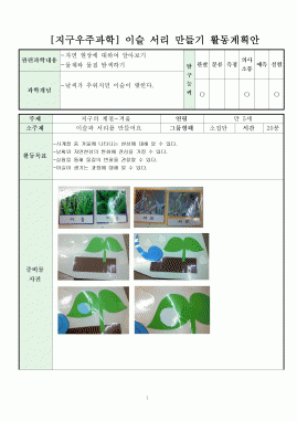 [지구우주과학] 이슬 서리 만들기 활동계획안-1페이지