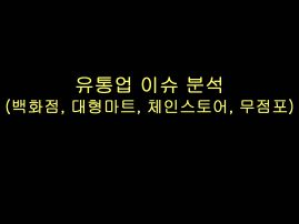 유통업 이슈 분석(백화점, 대형마트, 체인스토어, 무점포)-1페이지