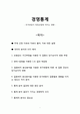 경영통계 - 유가변동이 특정산업에 미치는 영향-1페이지