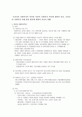 [사회복지개론] 우리나라 사회복지의 역사와 서양의 사회복지 역사에 대하여 비교, 우리나라 사회복지 미래 발전 방안에 대하여 자신의 견해-1페이지