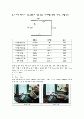 [전기실험] 전류, 전압측정, 옴의법칙에 대해서-1페이지