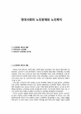 현대사회의 노인문제와 노인복지-1페이지