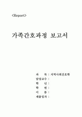 지역사회 가족간호과정보고서-1페이지