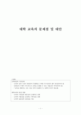 대학 교육의 문제점 및 대안 -1페이지