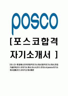 [포스코-환경에너지부문합격자기소개서] 합격자기소개서,면접기출문제,포스코자기소개서,자소서,포스코자소서,posco자기소개서샘플,포스코자기소개서예문,이력서-1페이지