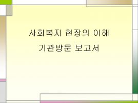 [사회복지 현장의 이해] 기관방문 보고서 - 김해시 생림면-1페이지