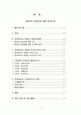  문화적 다양성에 따른 슈퍼비전 (문화적으로 유능한 사회복지실천)-1페이지