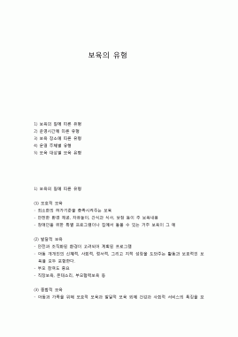 [사범/법학] 보육의 유형 -1페이지