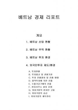 베트남 경제 리포트 : 베트남 외자 투자 및 수출 가공구 공장 설립에 관한 고찰-1페이지