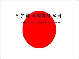 일본의 사회복지 역사 메이지 유신 ~ 골든플랜 이전 (1989) [근대적 빈곤형성 및 구빈정책 – 메이지 유신][1차 세계대전 후 1920~1944년대까지의 사회복지][전후 제 1기 (1945~1959)의 사회사업의 전개]-1페이지