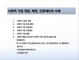 [사회적 기업] 사회적 기업 개념, 배경, 인증제도와 사례-1페이지