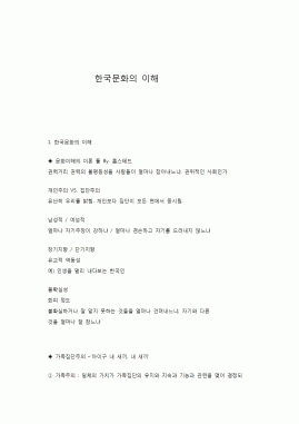 한국문화의 이해-1페이지