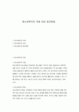 청소년복지의 개념 대상 접근방법-1페이지