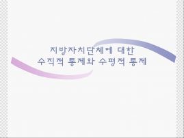 지방자치단체에 대한 수직적 통제와 수평적 통제 -1페이지