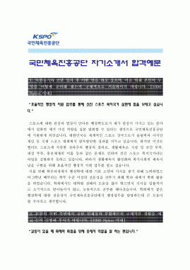 [국민체육진흥공단 자기소개서]  예문,예시,자소서,인재상-1페이지