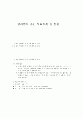 유아반의 주간 보육계획 및 운영 <주간 보육계획> 만3세)나와 우리 가족 - 나의 몸을 살펴보아요 & 만4세)숫자 놀이/도구와 기계-1페이지