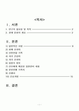 정산분만(산부간호) Case Study-1페이지