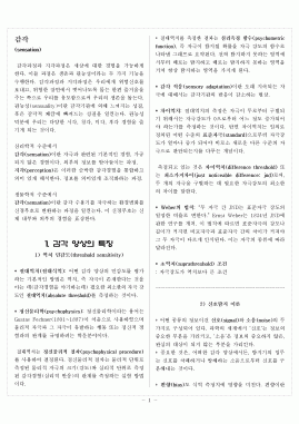 감각심리학(A+급 자료)-1페이지