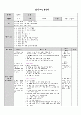 만4세) <올데이계획안>  일일교육계획안, 이야기 나누기, 조형활동계획, 새노래활동-1페이지