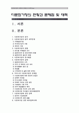 [A+다문화가정] 다문화가정의 현황과 해결방안 [다문화가정문제점] [다문화가정대책] [다문화가정실태] 다문화가정 완벽정리!-1페이지