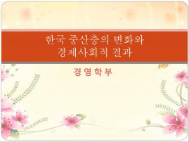 한국 중산층의 변화와 경제사회적 결과.PPT자료-1페이지