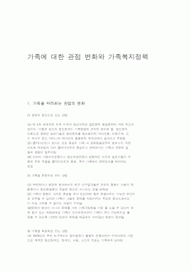 가족에 대한 관점 변화와 가족복지정책-1페이지