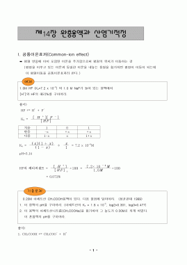 제14장완충용액과 산염기적정4-1페이지