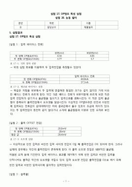 (결과) 실험 17. OP앰프 특성 실험 & 실험 20. 능동 필터-1페이지