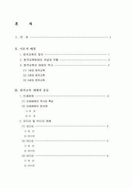 원격교육의 역사와 매체의 종류에 대해 설명하시오-1페이지