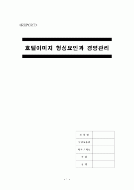 호텔의 이미지 형성요인 경영관리 호텔이미지 호텔이미지의 중요성 형성과정 향상방안 이미지속성 호텔경영 투숙객 비투숙객 환경변수-1페이지