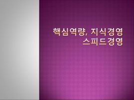 핵심역량, 지식경영 스피드경영-1페이지