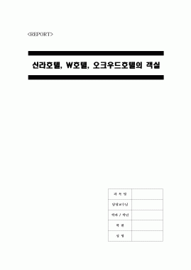 신라호텔, W호텔, 오크우드호텔 객실 비교분석 조사보고서 부티크호텔 레지던스호텔의 미래 오크우드 프리미어 코엑스센터 Residential Hotel Boutique-1페이지