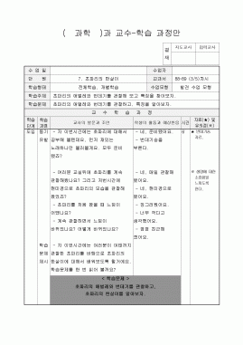 초등3) <(과학)과 교수-학습 과정안 {중안} 88-89 (3/5)차시> 7. 초파리의 한살이 - 초파리의 애벌레와 번데기를 관찰해 보고 특징을 찾아보자-1페이지