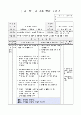 초등3) <(과학)과 교수-학습 과정안 {중안} P. 114-115(실47) (12/14)> 3. 동물의 한살이 - 배추흰나비 번데기의 모습을 알아봅시다.-1페이지