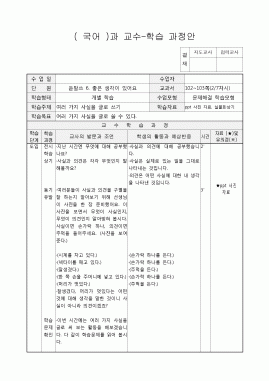 초등3) <(국어)과 교수-학습 과정안 {중안} 102~103쪽(2/7차시)> 6. 좋은 생각이 있어요 - 여러 가지 사실을 글로 쓰기-1페이지