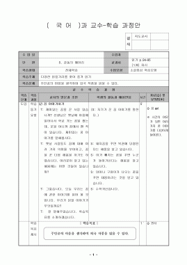 초등6) <(국어)과 교수-학습 과정안 {중안} 읽기 p.94-95 (1/8) 차시> 5. 감동의 메아리 - 다양한 읽을거리를 찾아 즐겨 읽기-1페이지