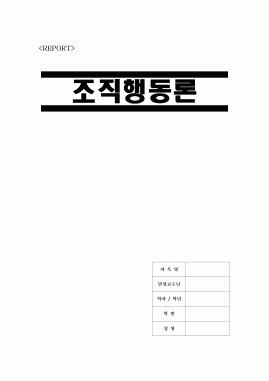 조직행동론의 이해목적학문적 기반발전과정현대적 과제 성격, 감성 및 기타 개인특성 가치관과 태도 가치관의 중요성변화유형-1페이지