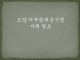 토양 미세형태분석법 사례 발표 -1페이지