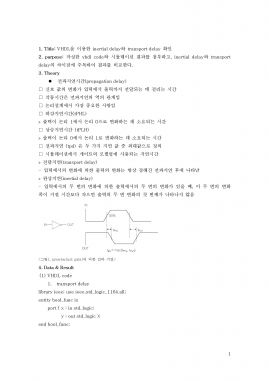 VHDL을 이용한 inertial delay와 transport delay 확인 -1페이지