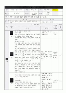 [사범/법학] 중1) <수학과 본시수업지도안 (35/41)> 4. 유리수 2. 유리수의 사칙계산 2_1 덧셈과 뺄셈 - 유리수의 덧셈과 뺄셈의 원리를 이해하고 그 계산을 할 수 있다-1페이지